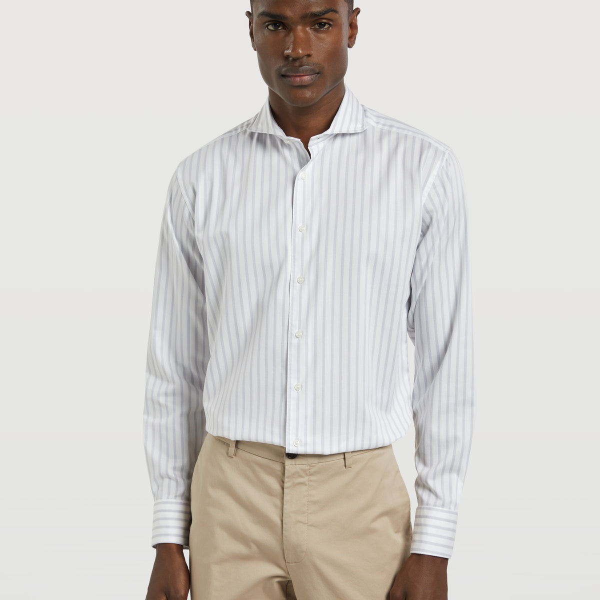 Slim fit new formal pastel striped shirt – Sacoor Brothers Singapore