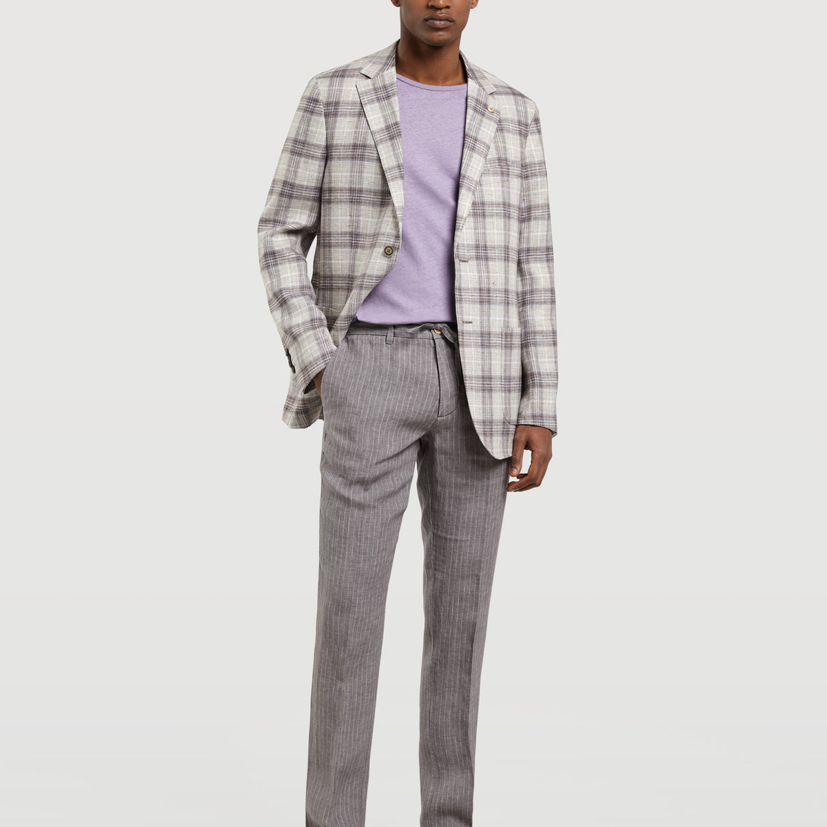 Unstructured Checks Linen Blazer – Sacoor Brothers Singapore