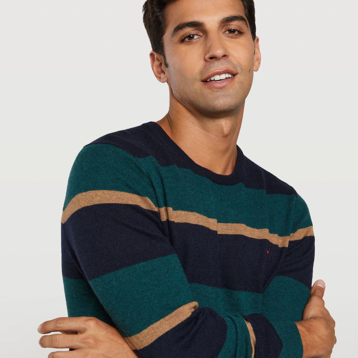 Gen z collection crew neck sweater with stripes – Sacoor Brothers Singapore