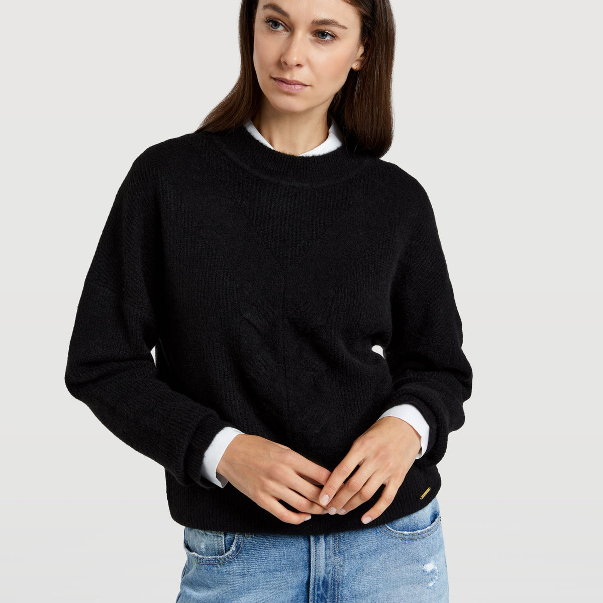 Sweater with braided effect and ajour openings details – Sacoor ...