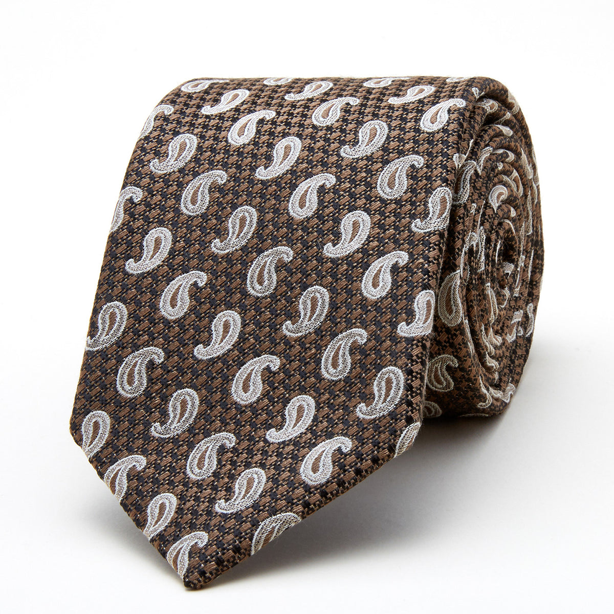 Cornucopia Pattern Tie Silk and Wool Blend 7,5cm – Sacoor Brothers ...