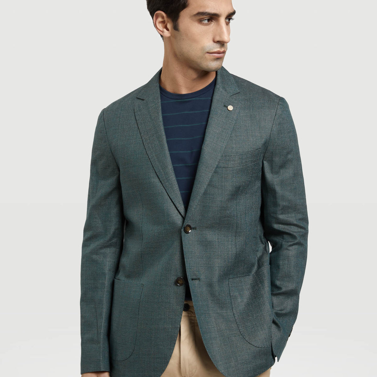 Unstructured Hopsack Linen Blend Blazer – Sacoor Brothers Singapore