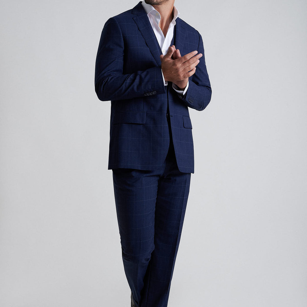 Slim fit 100% refined wool 3 pieces suit half canvas construction ...