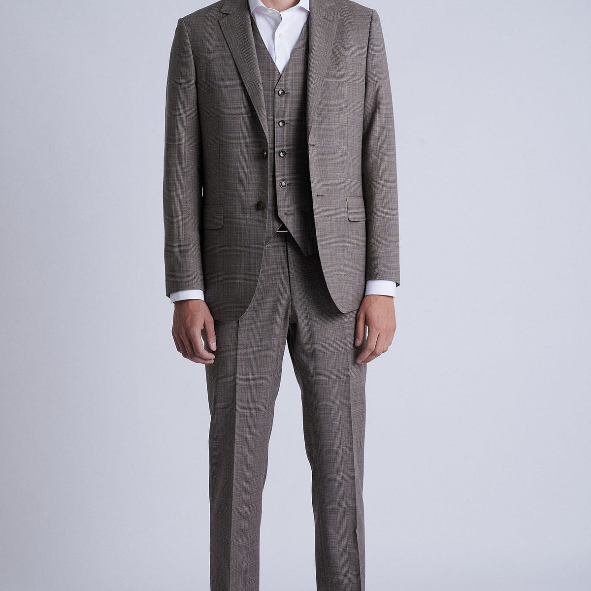 Slim fit 100% refined wool 3 pieces suit half canvas construction ...