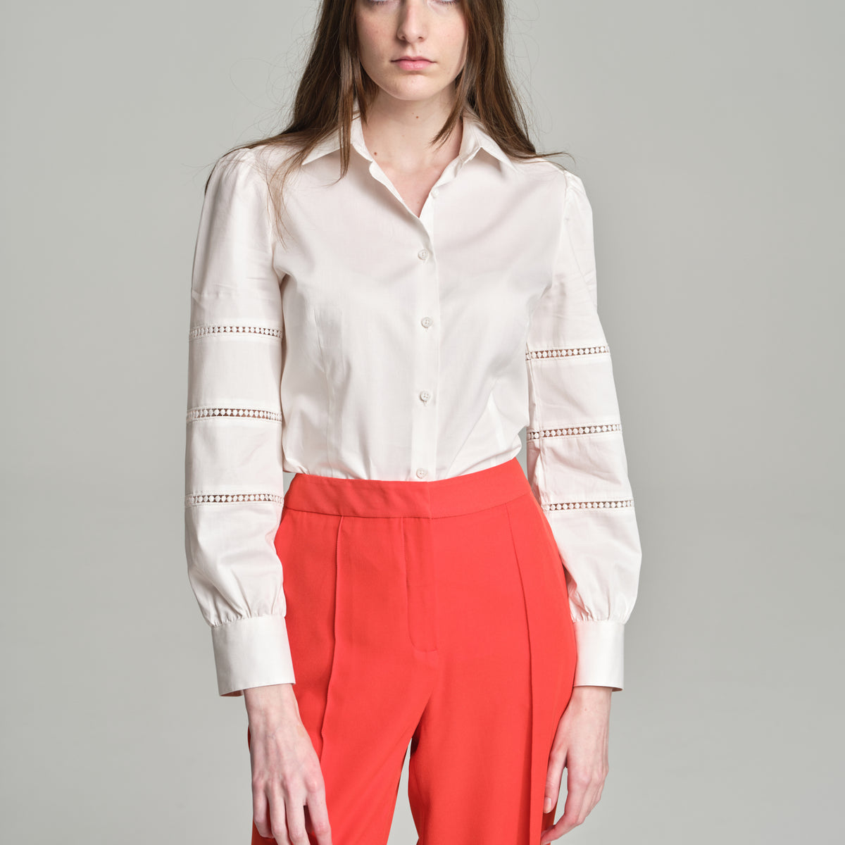 Classic slim fit volume sleeves shirt with inserted detail – Sacoor ...