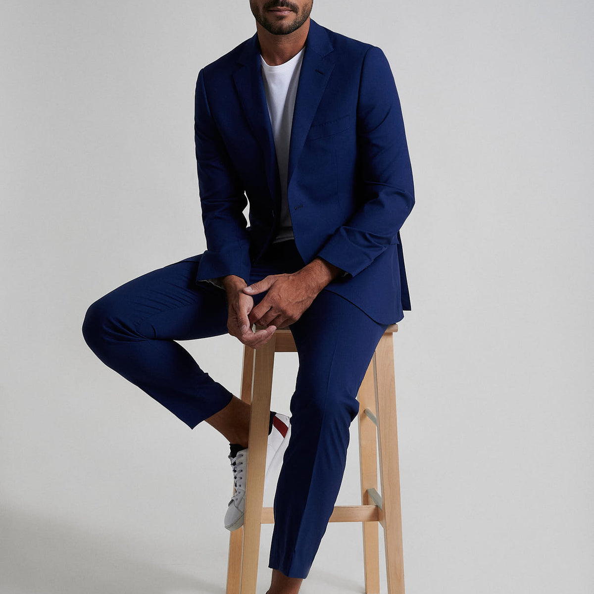 Slim fit 100% refined wool suit half canvas construction – Sacoor ...
