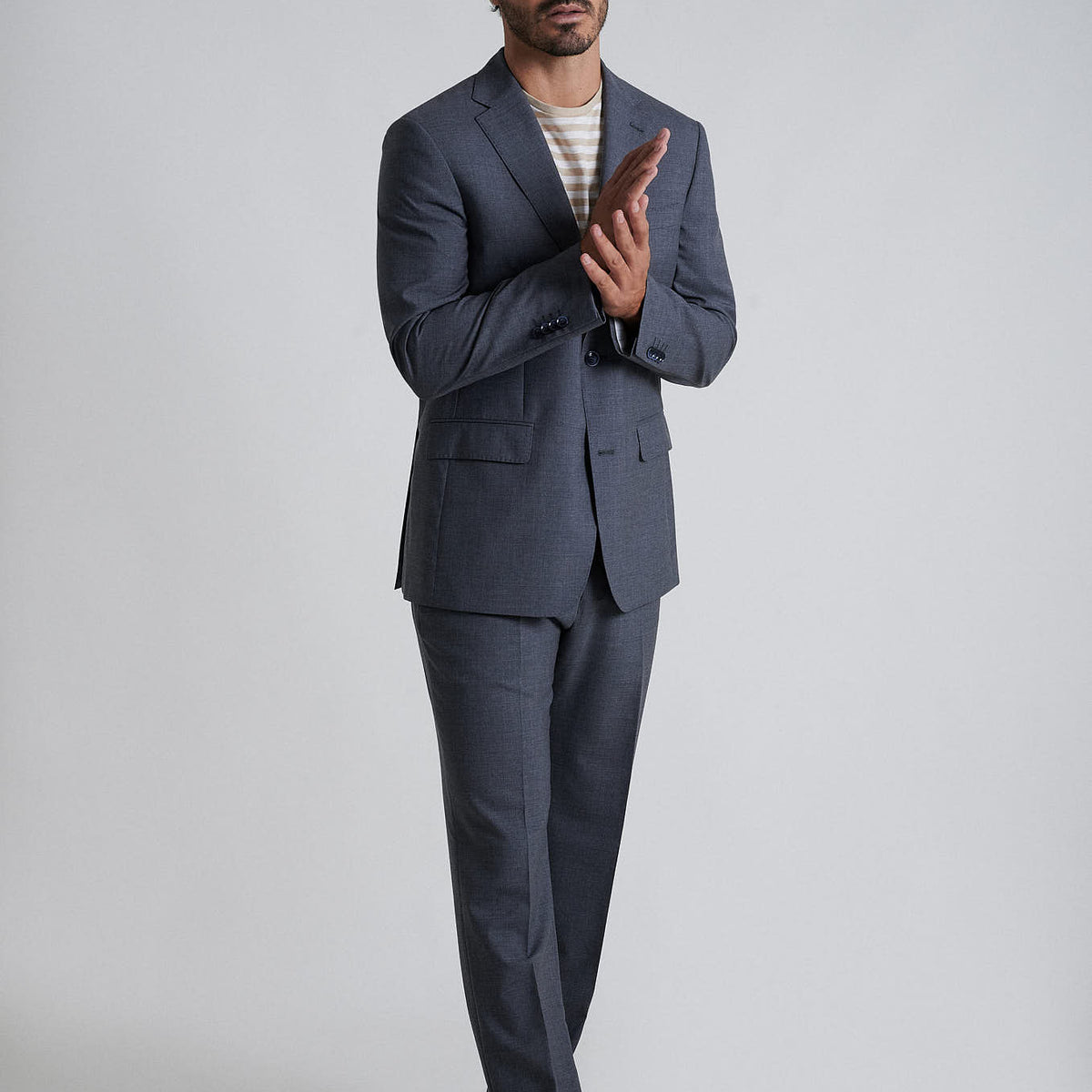 Regular fit 100% refined wool suit half canvas construction – Sacoor ...
