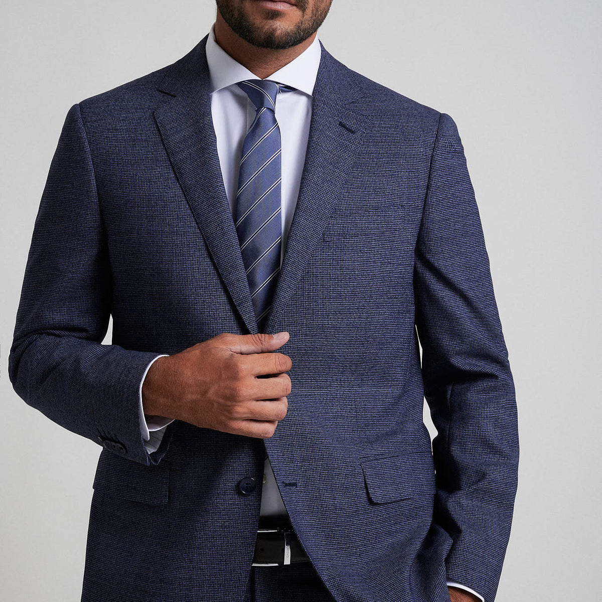 Slim fit 100% refined wool suit half canvas construction – Sacoor ...