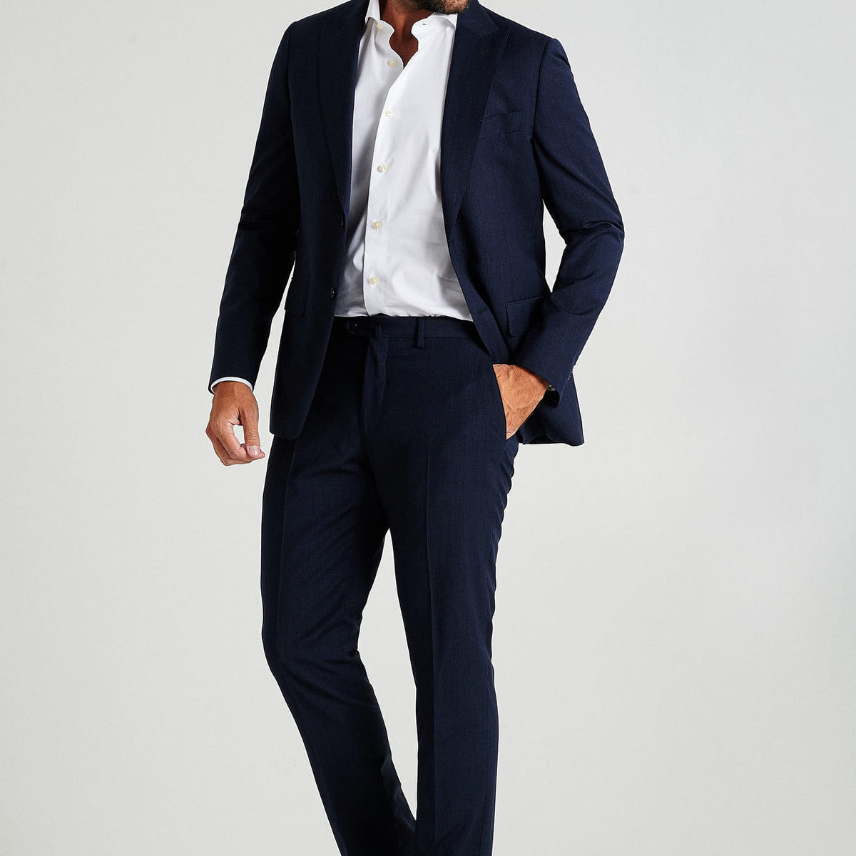Slim fit 100% refined wool suit half canvas construction ...