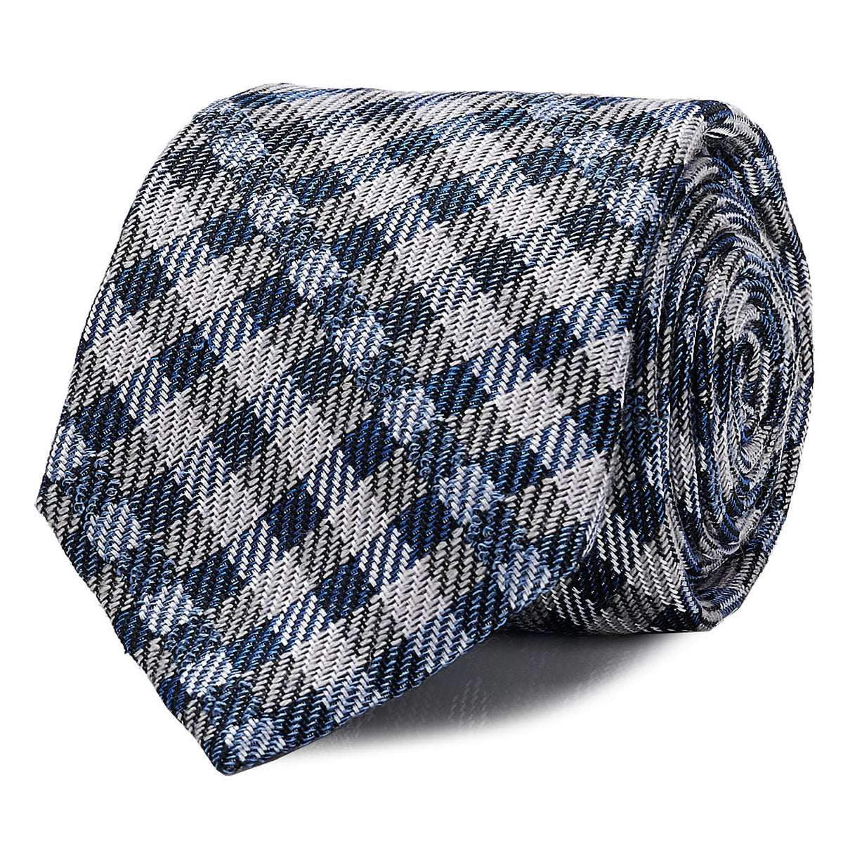 Checkered Pattern Tie 100% Silk 7cm – Sacoor Brothers Singapore