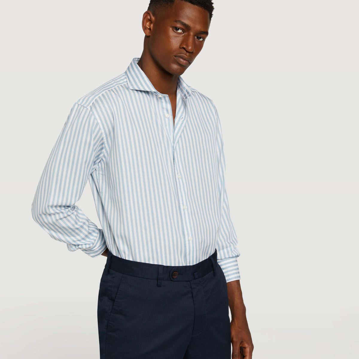 Slim fit new formal pastel striped shirt – Sacoor Brothers Singapore