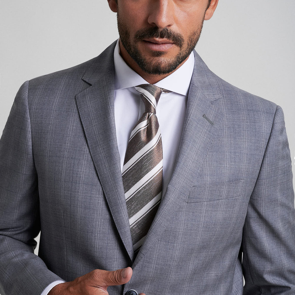 Slim fit 100% refined wool suit half canvas construction – Sacoor ...